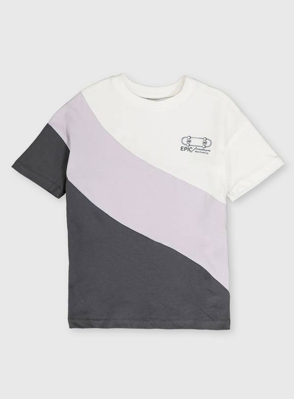 Buy White Colour Block Skateboard T-Shirt - 10 years | T-shirts and ...