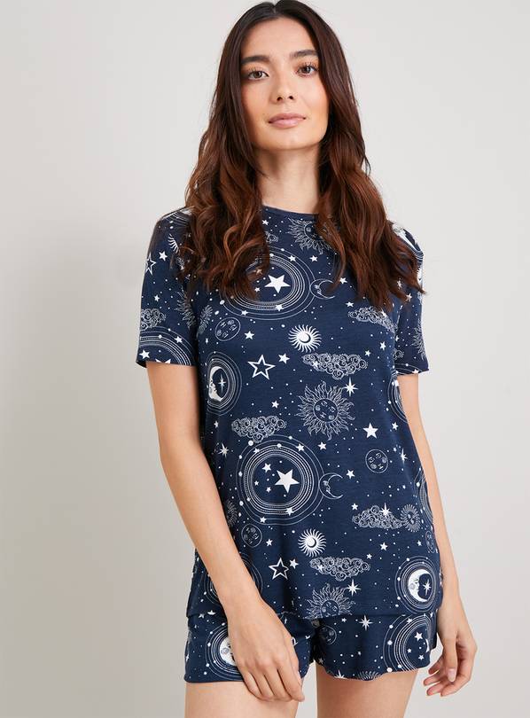 Buy Navy Celestial Print Shortie Pyjamas - 12 | Pyjamas | Argos