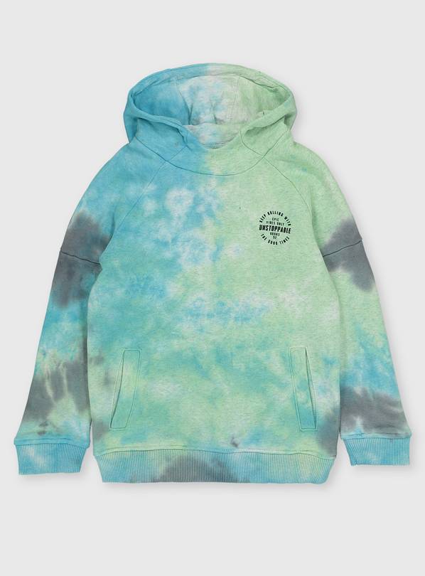 Buy Green Tie Dye Splatter Hoodie - 7 years | Jumpers and hoodies | Argos