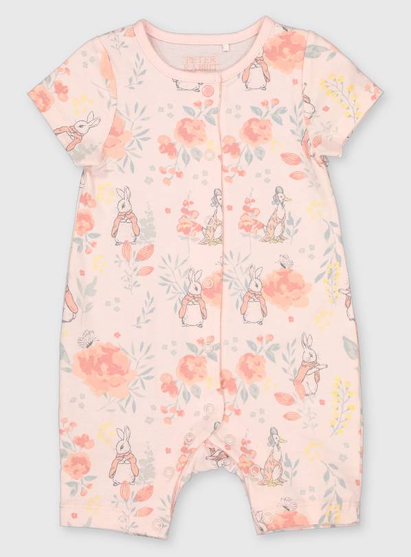 Buy Peter Rabbit Pink Floral Romper - Newborn | All-in-ones and rompers ...