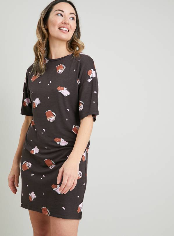 Buy Black Hot Cocoa Print Nightdress - 22 | Nightdresses | Argos