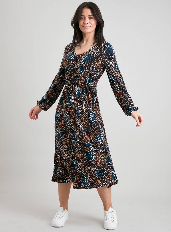 Buy Black Animal Midi Dress - 14 | Dresses | Argos