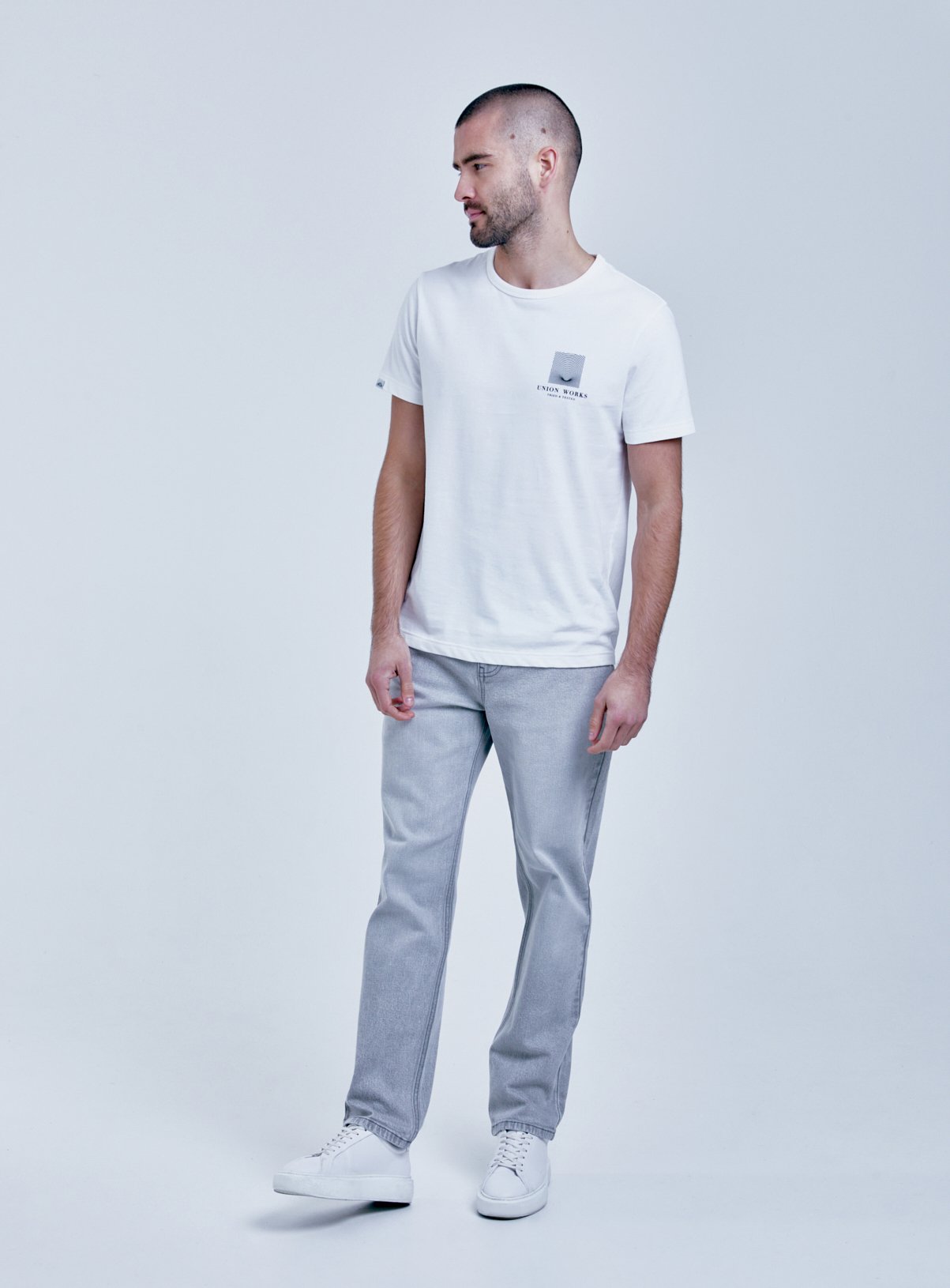 UNION WORKS Light Grey Straight Leg Jeans review | 9.1 / 10