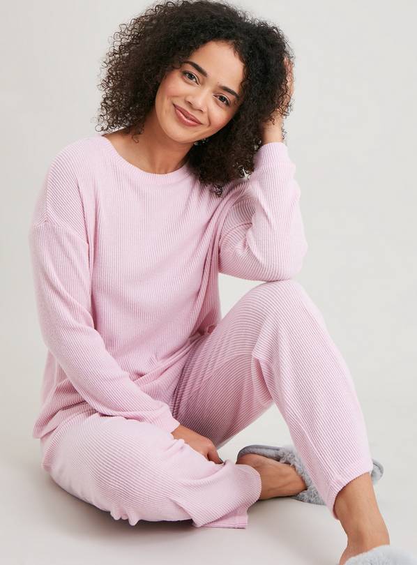 Buy Pink Boxy Rib Soft Knit Coord Pyjama Top - 16 | Pyjamas | Argos