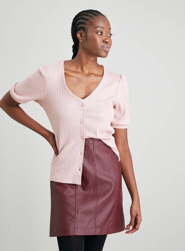 Buy Pink Pointelle Short Sleeve Cardigan - 22 | T-shirts | Argos