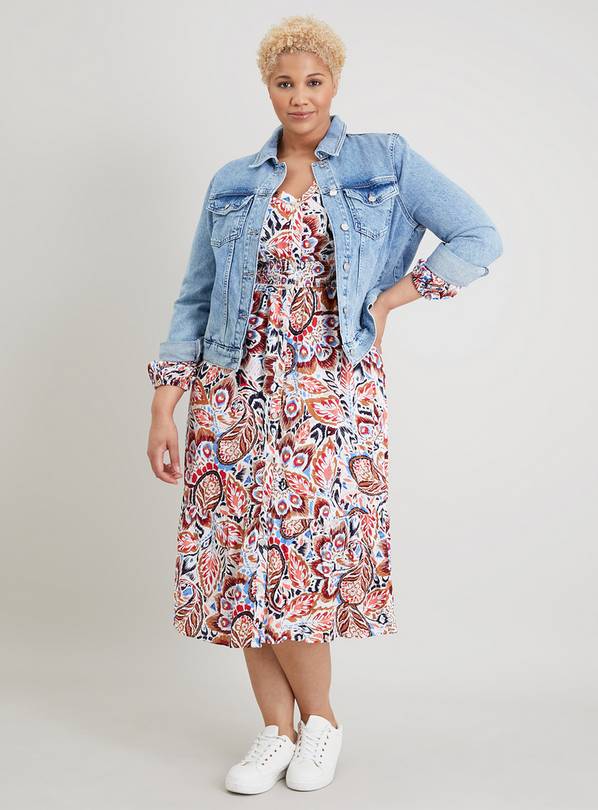 Buy Paisley Floral Button-Through Midi Dress - 12 | Dresses | Argos