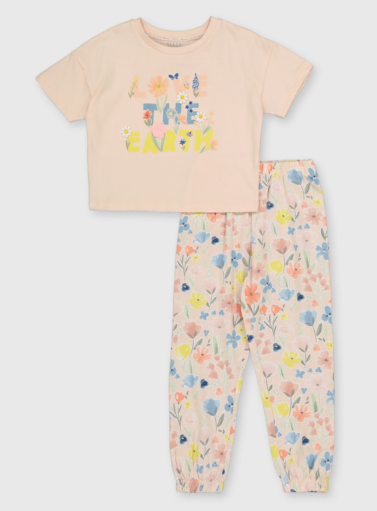 Pale Pink Floral Earth Slogan Pyjamas review | 9.0 / 10