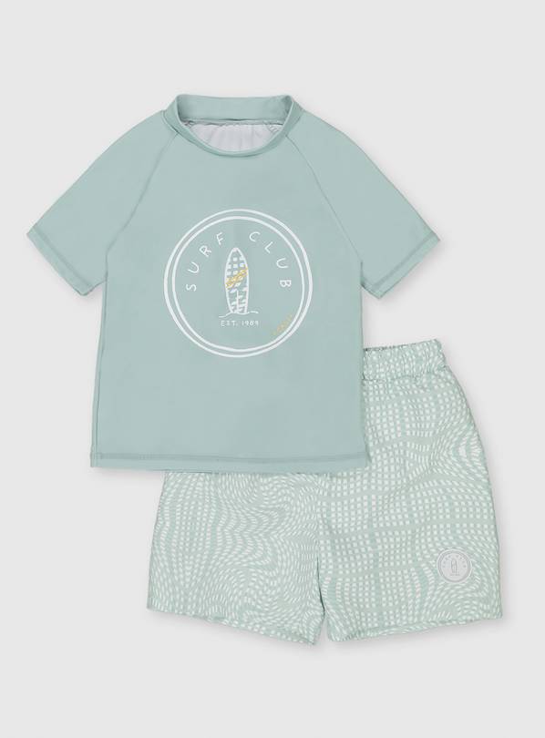 Buy Pale Green Rash Vest & Swim Shorts - 8 years | Swimwear | Argos