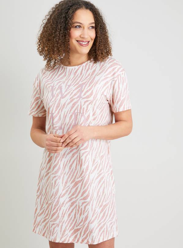 Buy Pink Zebra Print Wild Slogan Nightdress - 26 | Nightdresses | Argos
