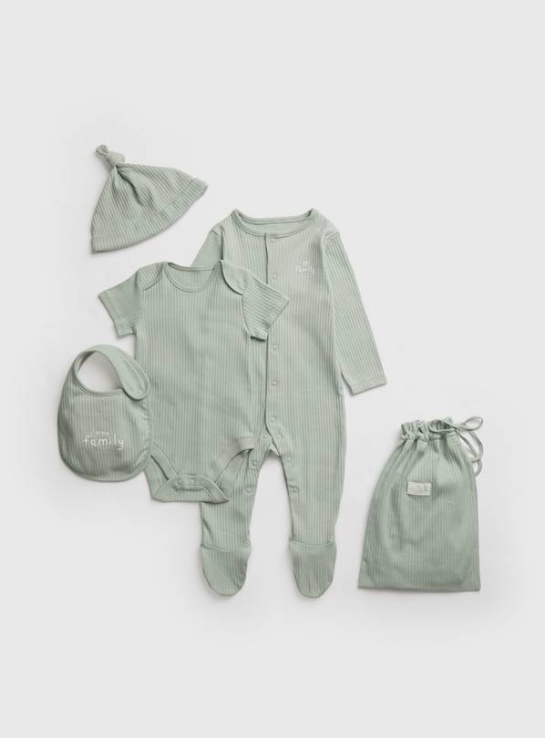 Buy Green Rib Family 5 Piece Starter Set - Tiny Baby | Sleepsuits and ...