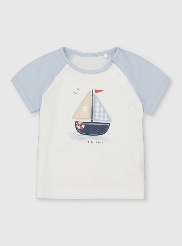 Buy Blue Little Sailor Boat T-Shirt - 18-24 months | Tops and t-shirts ...