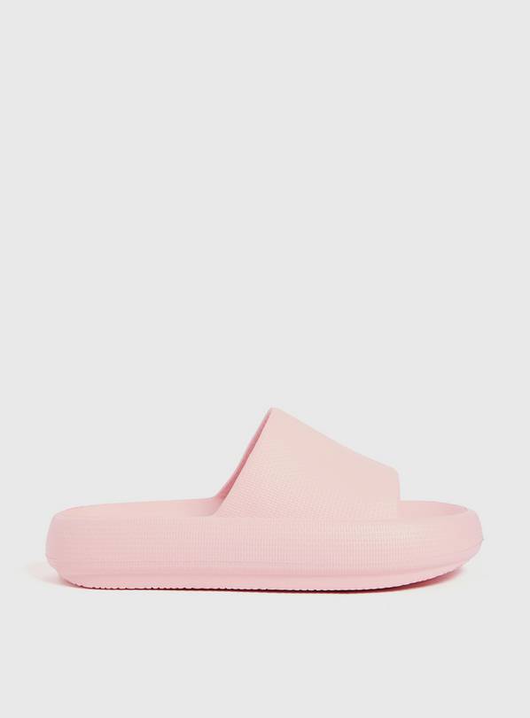 Buy Pale Pink One Strap Chunky Pool Slider - 8 | Sandals | Argos