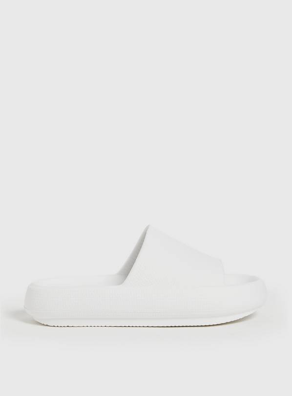Buy White One Strap Chunky Pool Slider 7 | Sandals | Argos