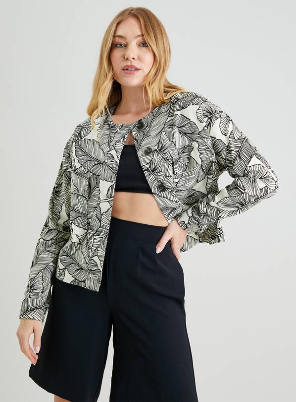 Buy Palm Leaf Print Jacket With Linen - 16 | Coats | Argos