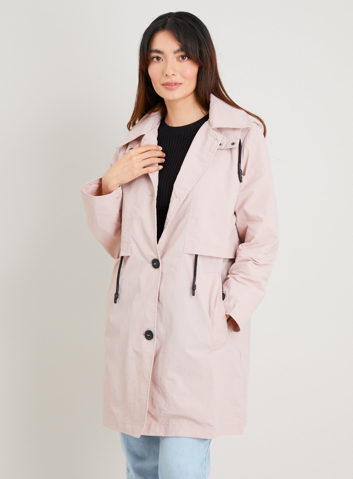 Pale Pink Longline Crinkle Raincoat review | 9.1 / 10