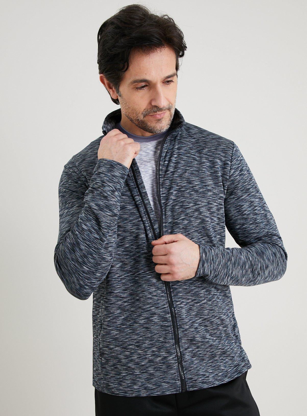 Active Grey & White Space Dye Zip-Through Jacket review | 9.1 / 10