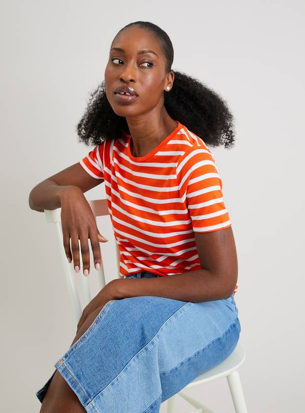 Buy Red Stripe Regular Fit Breton T-Shirt - 8 | T-shirts | Argos