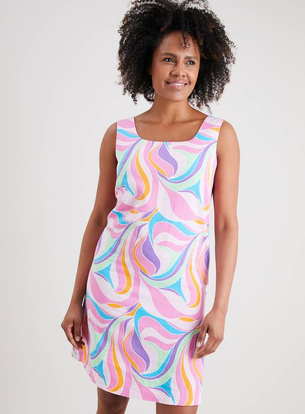 Buy Bright Swirl Linen-Rich Shift Dress - 18 | Dresses | Argos