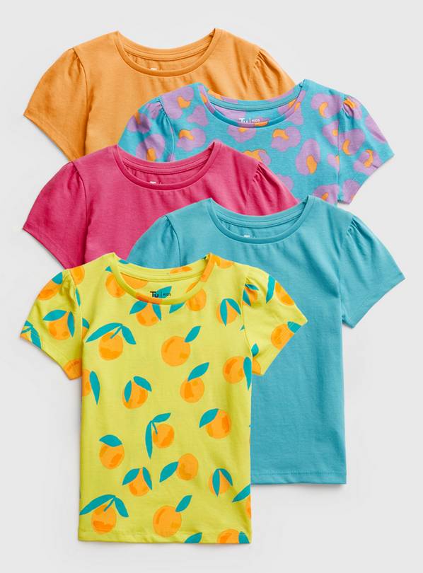 Buy Plain, Fruit & Leopard Print T-Shirts 5 Pack - 1.5-2 years | Tops ...