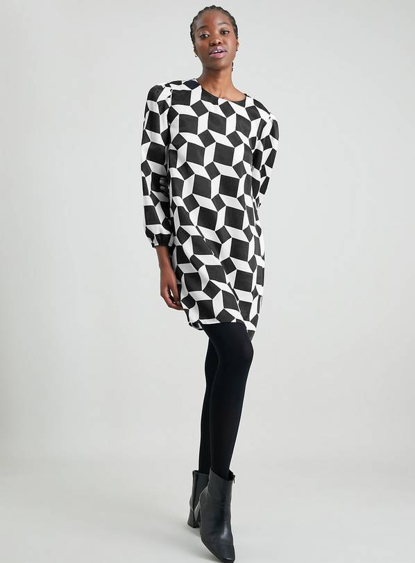 Buy Mono Geo Shift Dress - 10 | Dresses | Argos