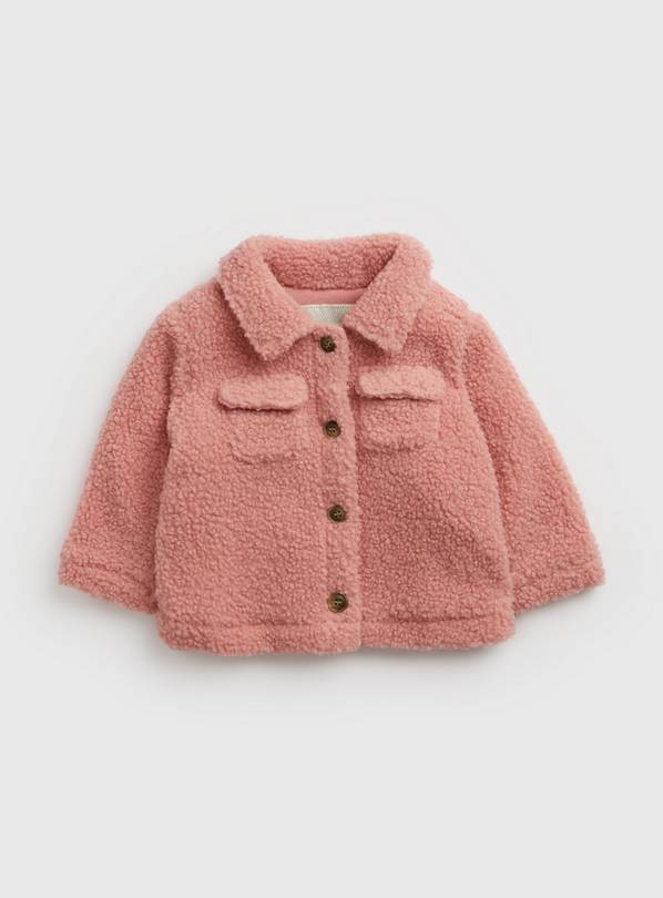 Buy Pink Borg Jacket 6-9 months | Coats and jackets | Argos