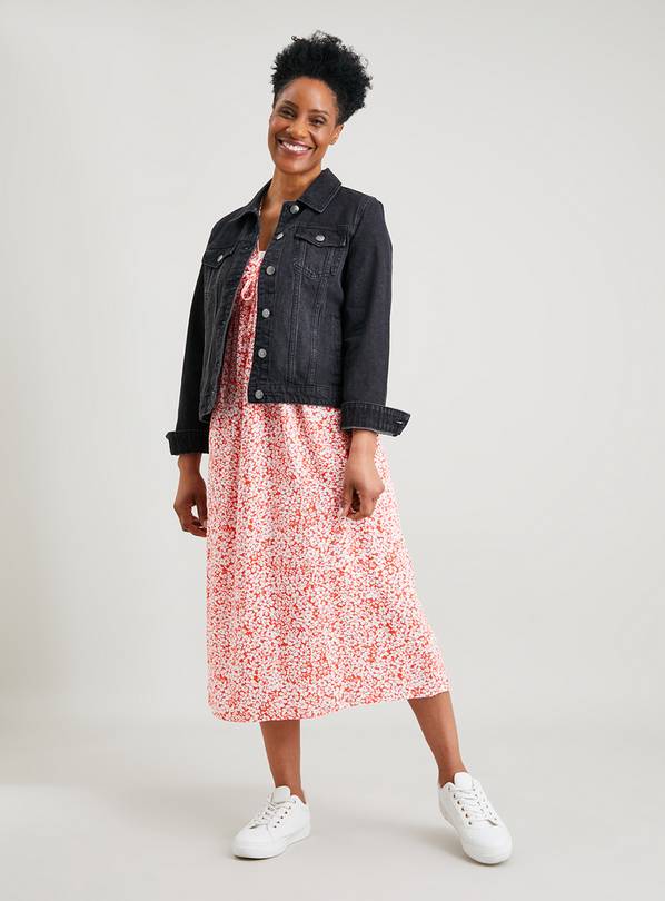 Buy Red & White Floral Print Midi Dress - 26 | Dresses | Argos