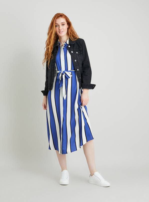 Buy Blue Stripe Shirt Dress - 20 | Dresses | Argos