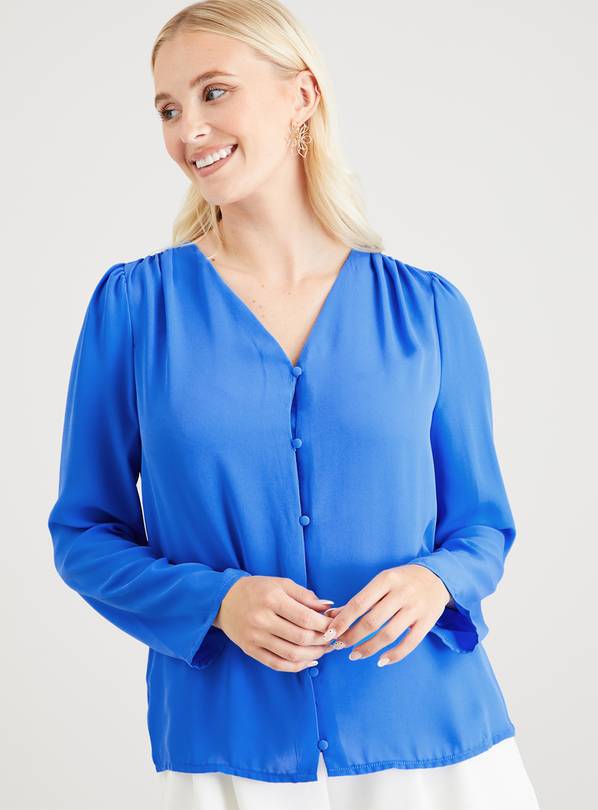 Buy Blue Button Through Blouse 24 | Blouses | Argos
