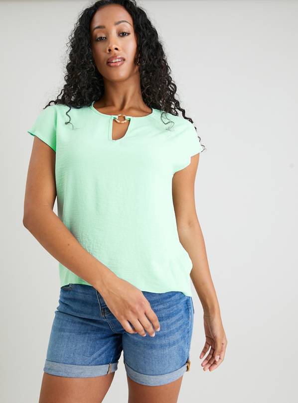 Buy Blue Ring Neck Shell Top 14 | Shell tops | Argos