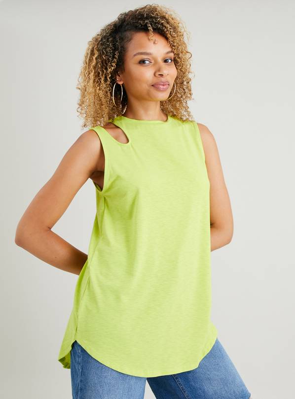 Buy Lime Longline Cut Out Vest Top 8 | Camisoles and vests | Argos