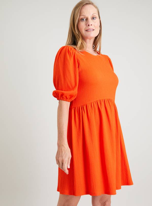 Buy Red Crinkle Short Sleeve Dress 20 | Dresses | Argos