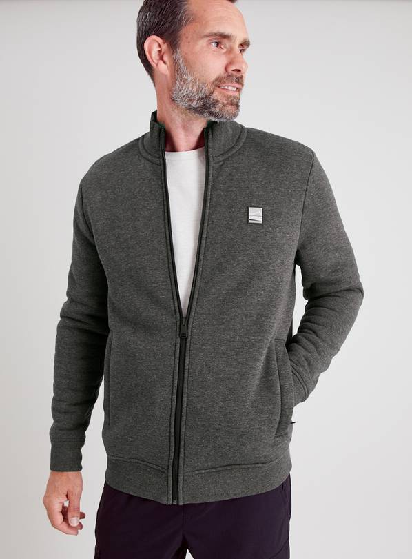 Buy Charcoal Grey Borg Lined Zip-Through Jacket XXXXL | Jumpers and ...
