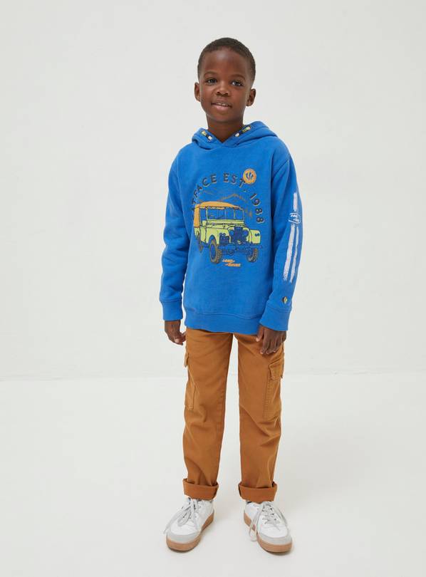Buy FATFACE Cobalt Blue Land Rover Sweat Hoodie - 6-7 Years | Jumpers ...