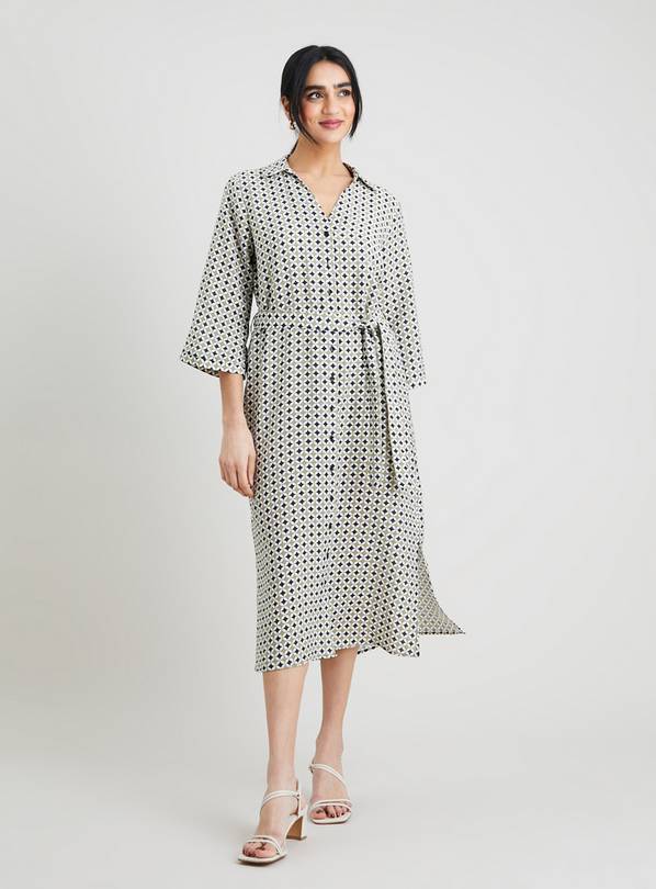 Buy Green Geometric Shirt Dress - 26 | Dresses | Argos
