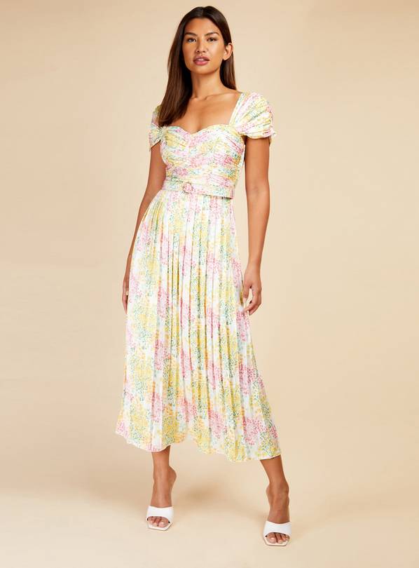 Buy LITTLE MISTRESS Blossom Pleat Midi Dress 10 | Dresses | Argos