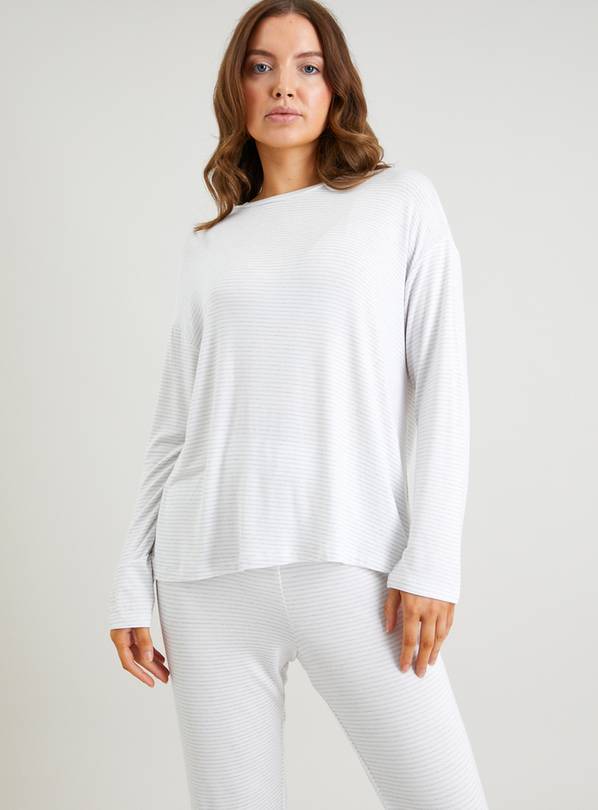 Buy Cream & Grey Fine Stripe Jersey Pyjamas 22 | Pyjamas | Argos