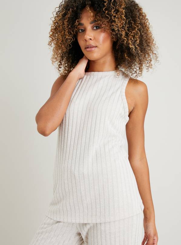 Buy Oatmeal Ribbed Coord Pyjama Tank Top 18 | Pyjamas | Argos