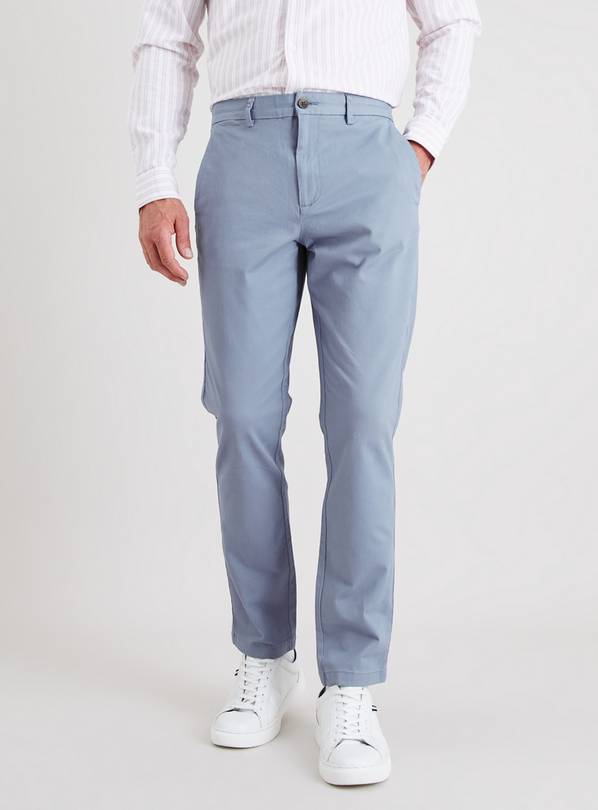 Buy Blue Slim Leg Chino With Stretch 32S | Trousers | Argos