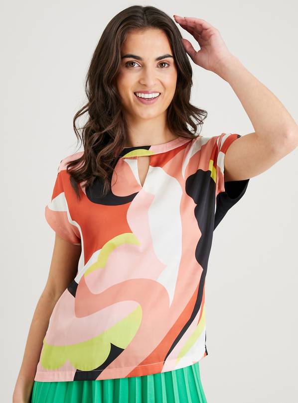 Buy Abstract Print Slinky Woven Back Top - 8 | Tops | Argos