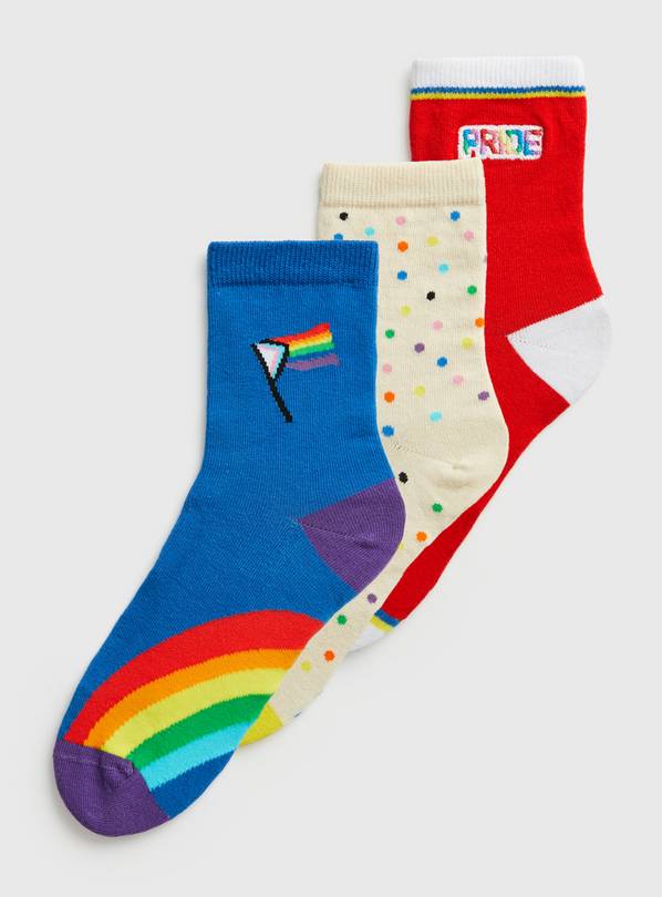 Buy Rainbow Pride Socks 3 Pack - 9-12 | Socks | Argos