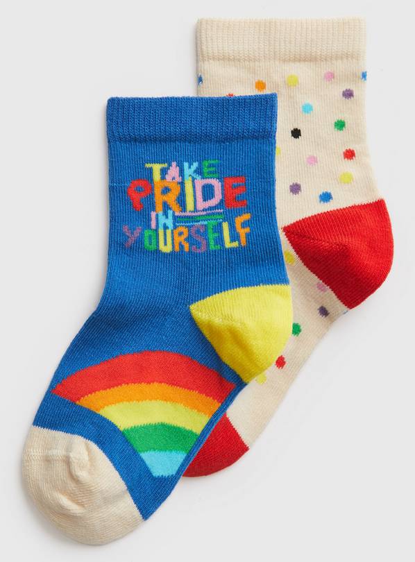 Buy Rainbow & Spot Pride Socks 2 Pack - 12.5-3.5 | Underwear and socks ...