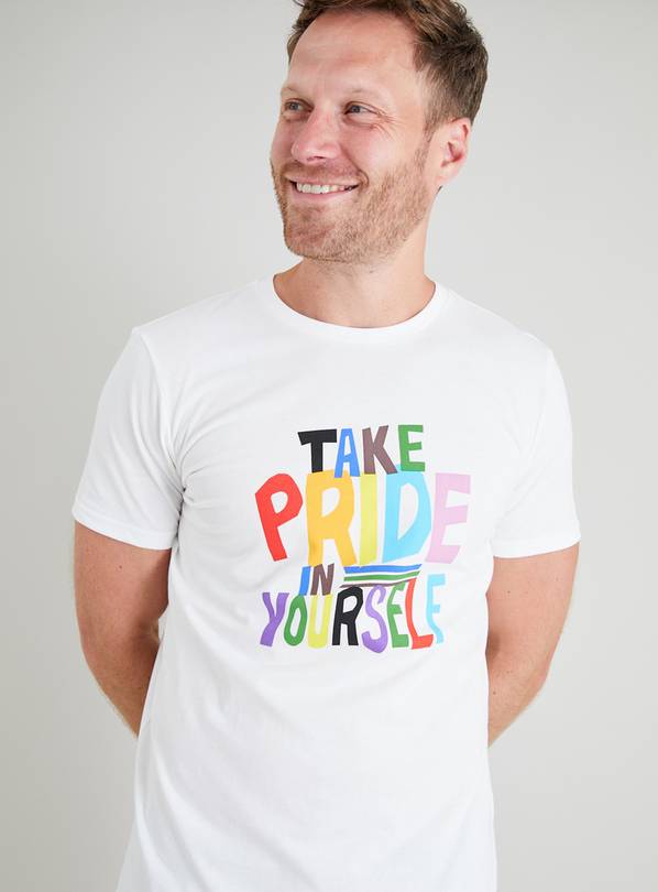 Buy Cream Take Pride in Yourself Print T-Shirt - XS | T-shirts | Argos