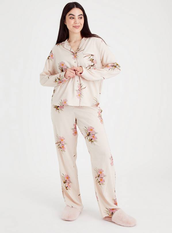 Buy Beige Floral Print Traditional Pyjamas 12 | Pyjamas | Argos