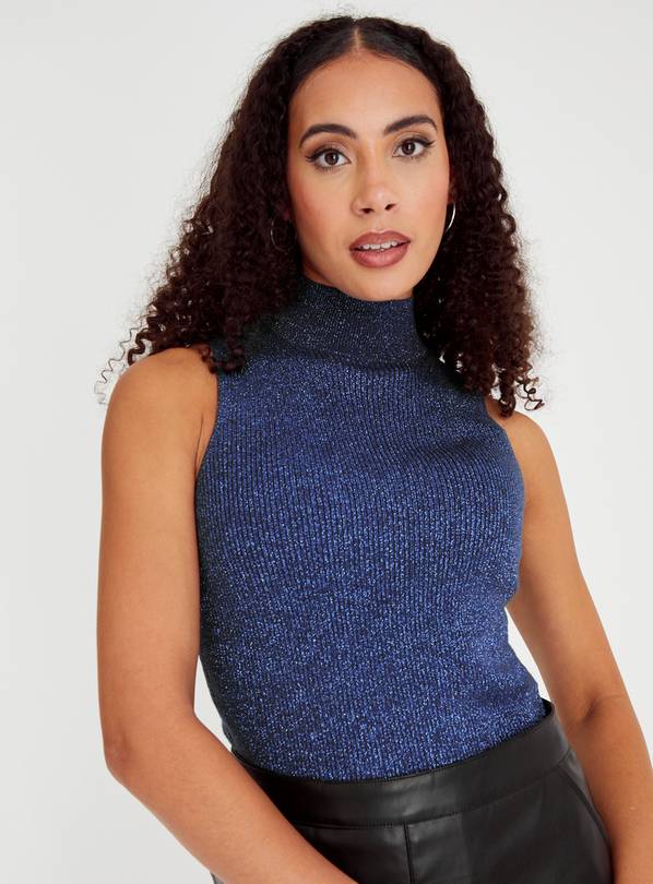 Buy Blue Sparkle High Neck Vest Top 10 | Dresses | Argos