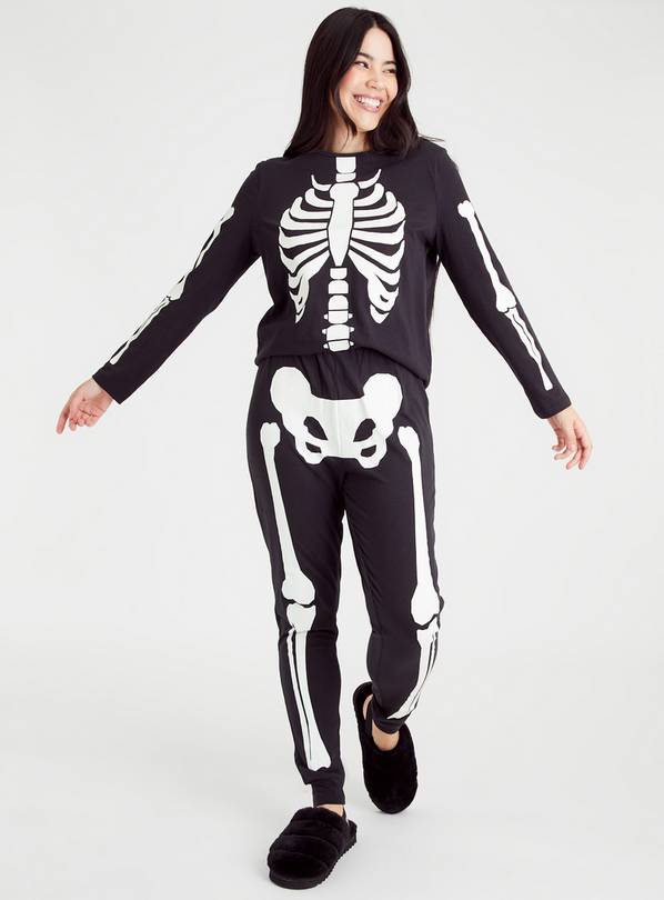 Buy Black Skeleton Glow In The Dark Pyjamas 14 | Pyjamas | Argos