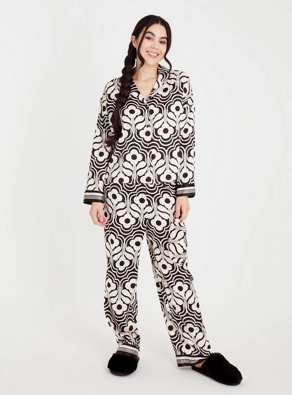 Buy Mono Retro Floral Satin Traditional Pyjamas 16 | Pyjamas | Argos