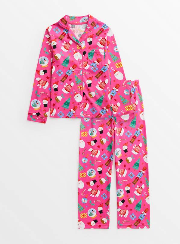 Buy Christmas Pink Traditional Santa Pyjamas 11-12 years | Christmas ...