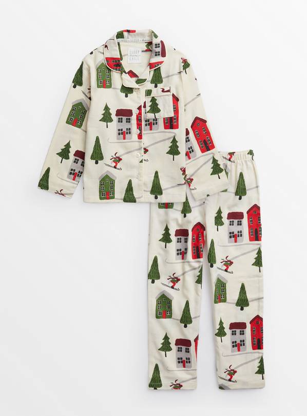 Buy Kids' Christmas Mini Me Houses Scene Traditional Pyjamas 8-9 years ...