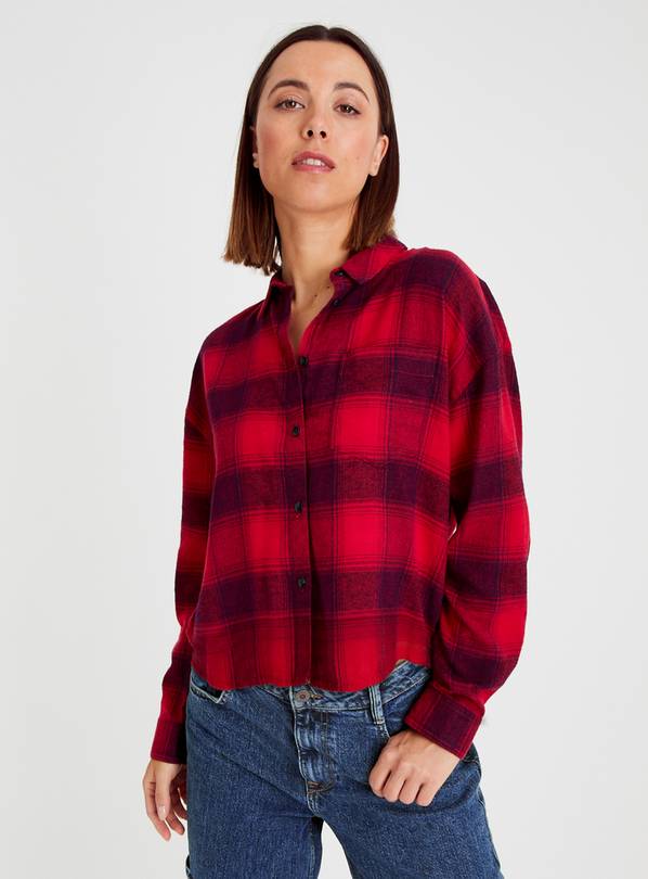 Buy Red Tartan Check Boxy Shirt 12 | Shirts | Argos