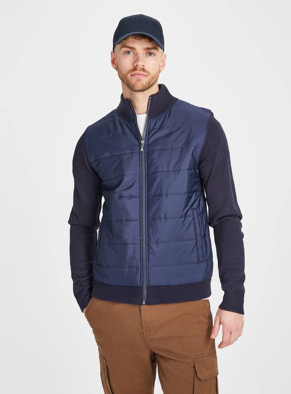 Buy Navy Zip-Through Bomber Jacket L | Jumpers and cardigans | Argos